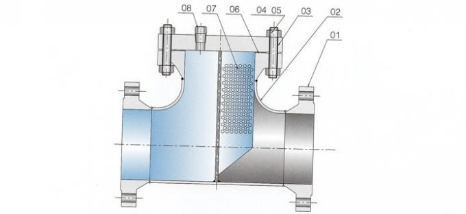 Blue T Type Strainer , Industrial Fabricated Strainers Weld Body With ...