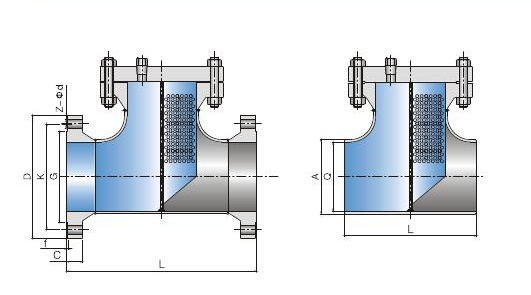 Carbon Steel A234 WPB Tee Type Strainer Fabricated Straight Flow 8inch Dn200 Class 150LB